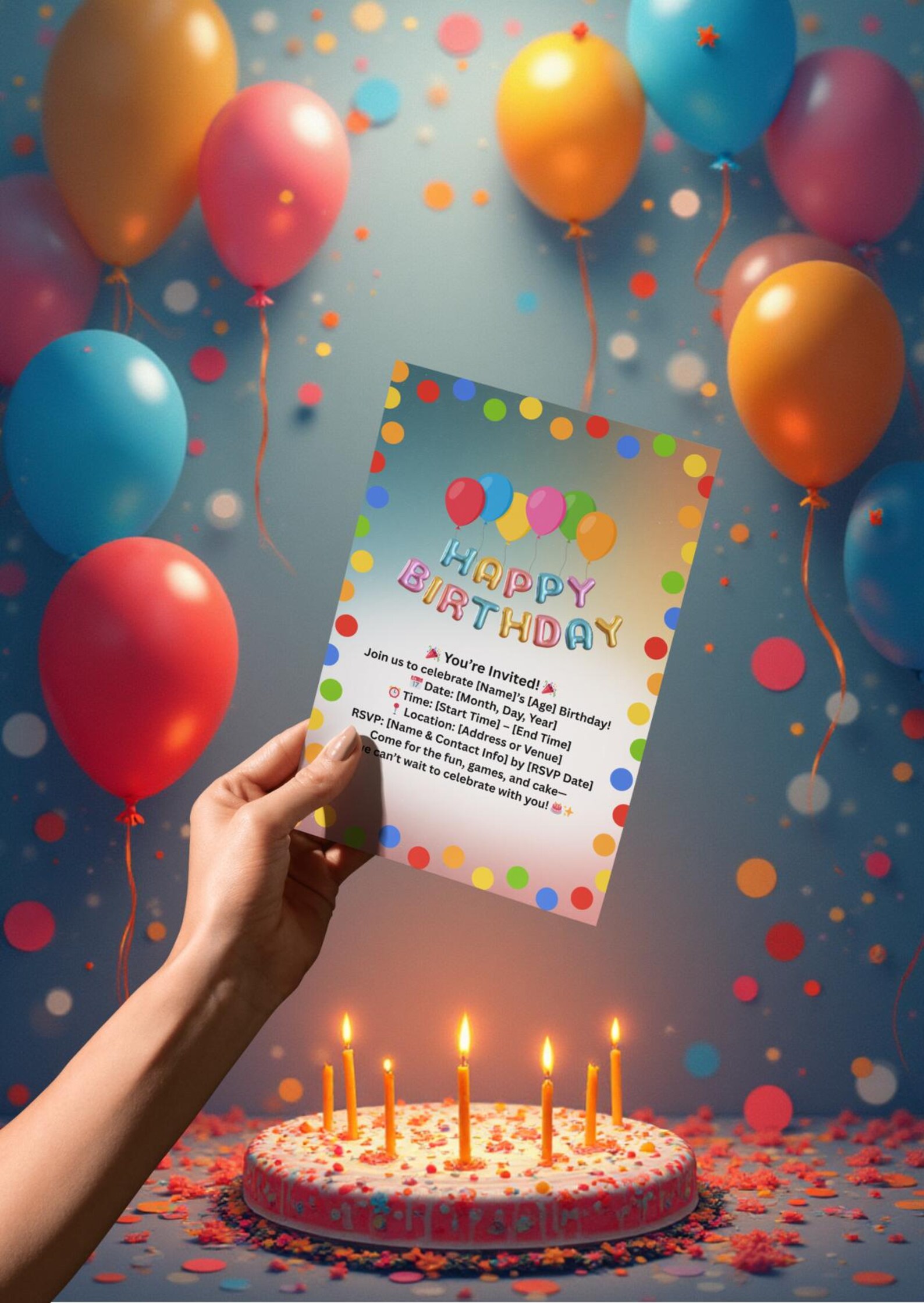 Birthday Invitation PDF Printable Editable - Etsy