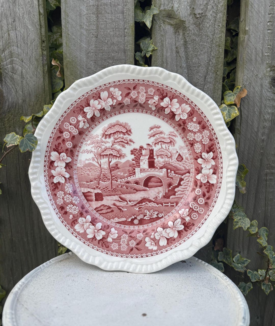 Spode Dinner Sized Plate "pink Tower" Design Wall Plate Decorative ...