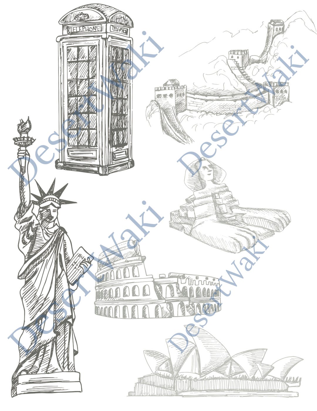 Popular Landmark Coloring Page for Kids or Teachers Single Coloring ...