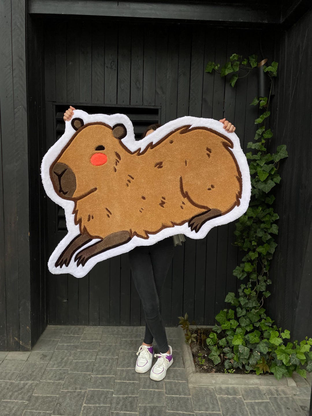 Capybara Handmade Tufted Custom Rug, 3d Tufted Rug, Living Room Carpet ...