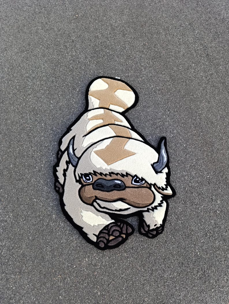 Appa Avatar Aang Anime Rug, Anime Carpet, Anime Art Rug, Anime Area Rug ...