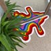 Drippy Fluid Rainbow Fluffy Tufted Mirror Rug , Custom Tufted Rug ...