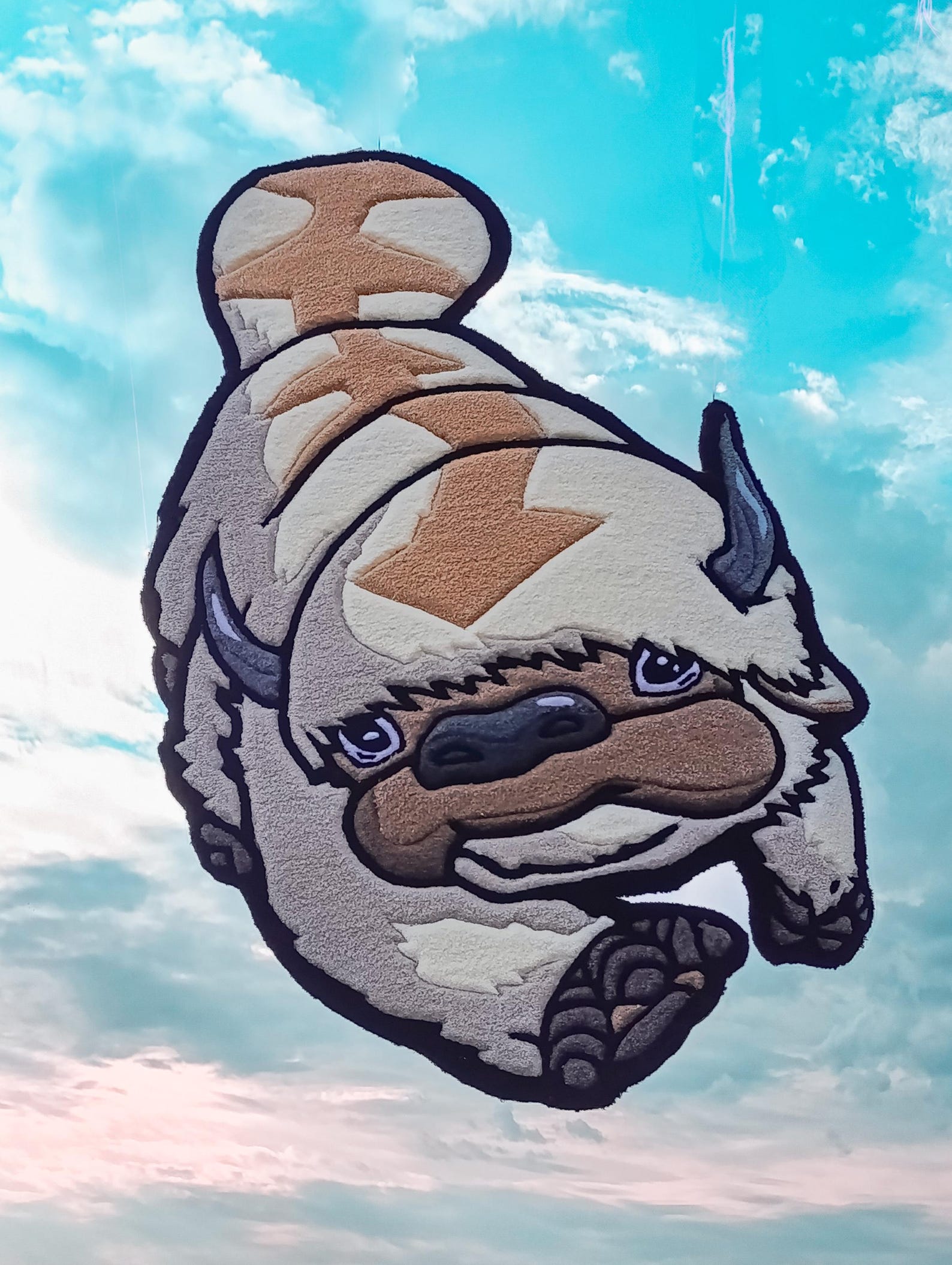 Appa Avatar Aang Anime Rug, Anime Carpet, Anime Art Rug, Anime Area Rug ...