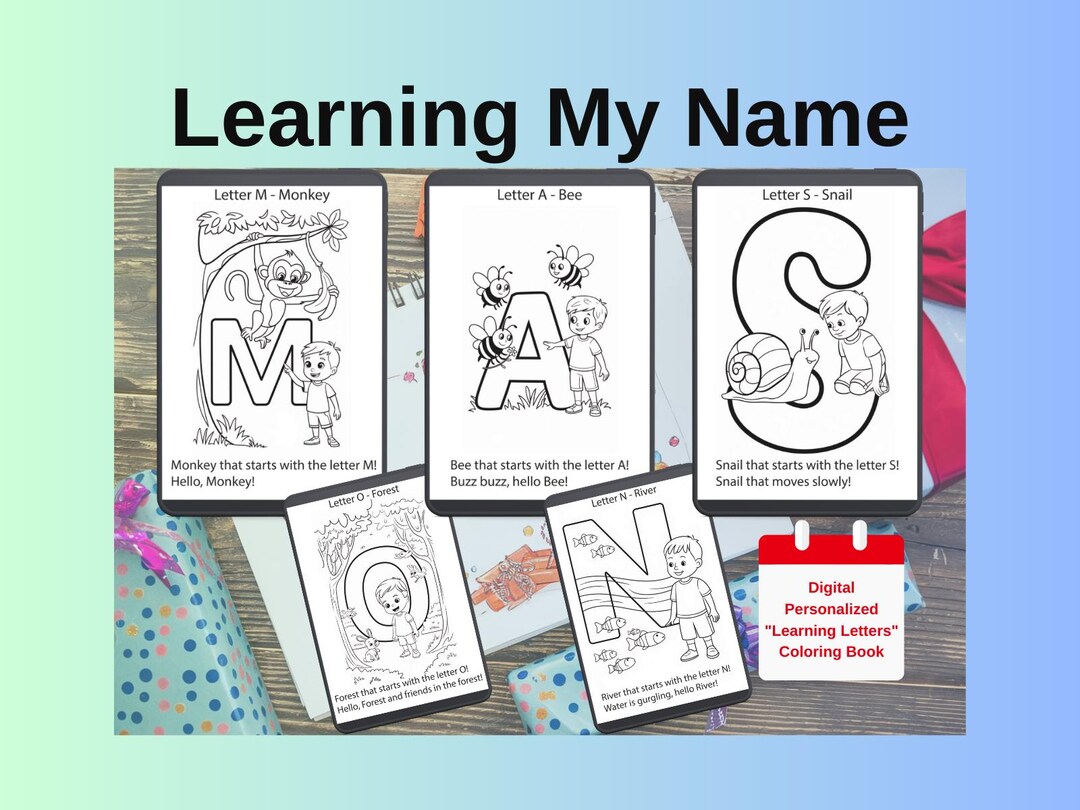 Personalized learning My Name Letters Coloring Book Custom Name ...