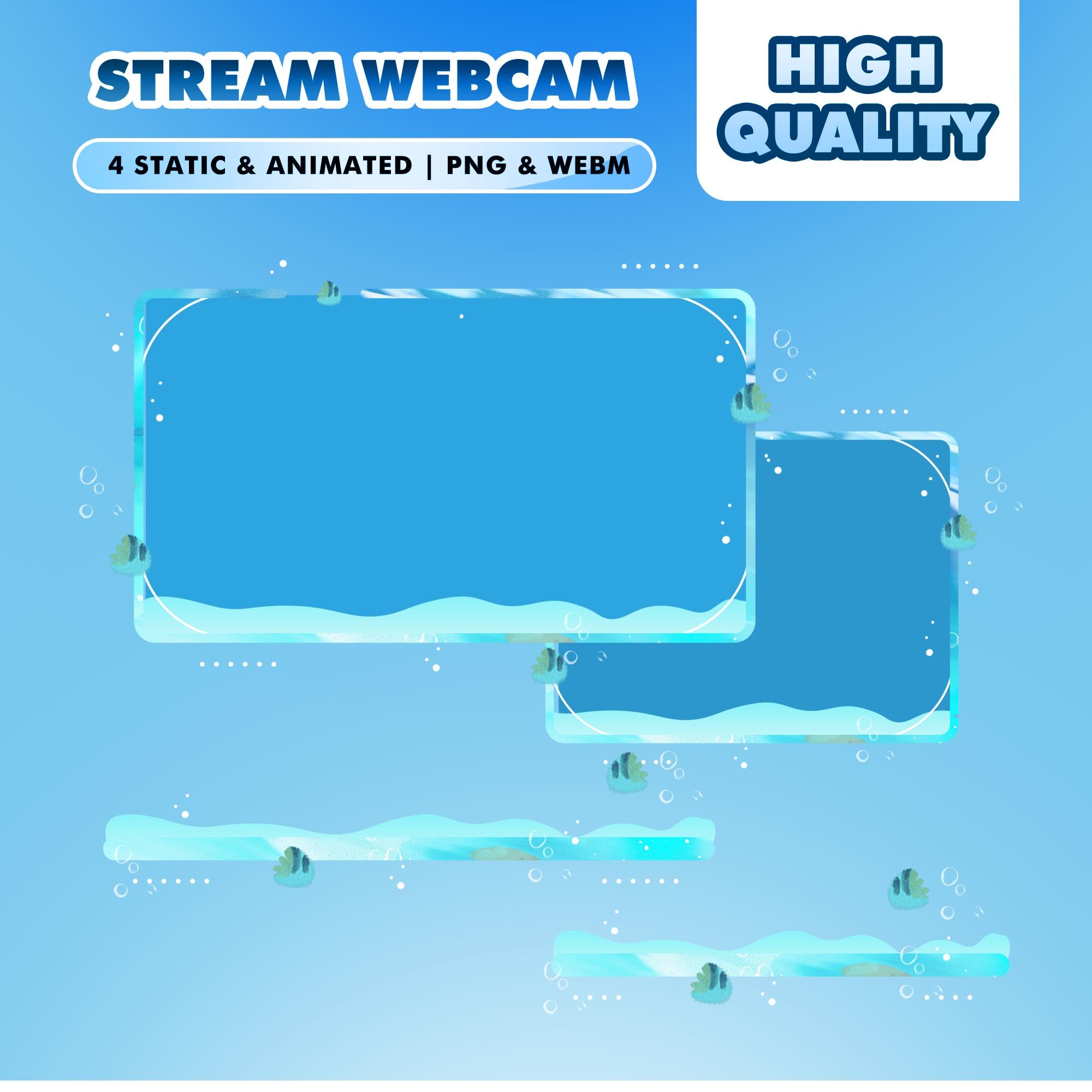 Under Sea Ocean Blue Animated Stream Overlay Package for Twitch OBS ...