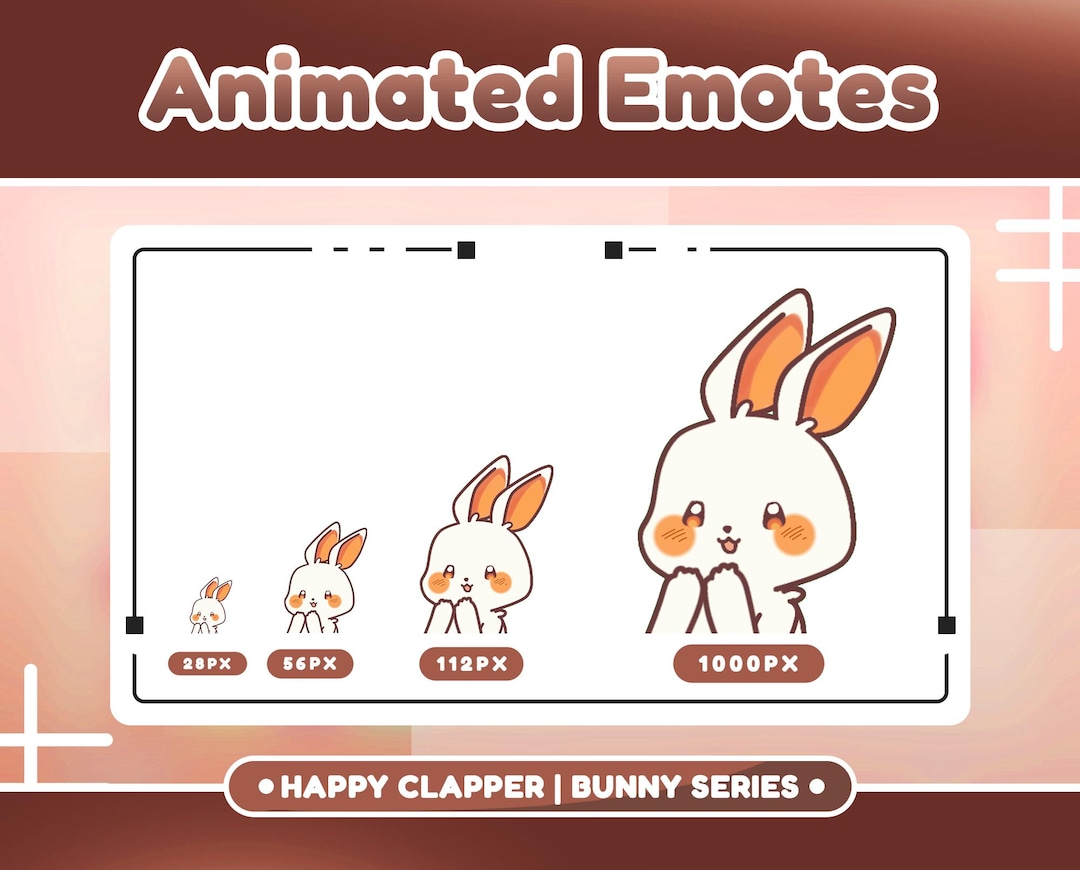 Happy Clapper Bunny Animated Emote for Twitch, Youtube, Cute Emote ...