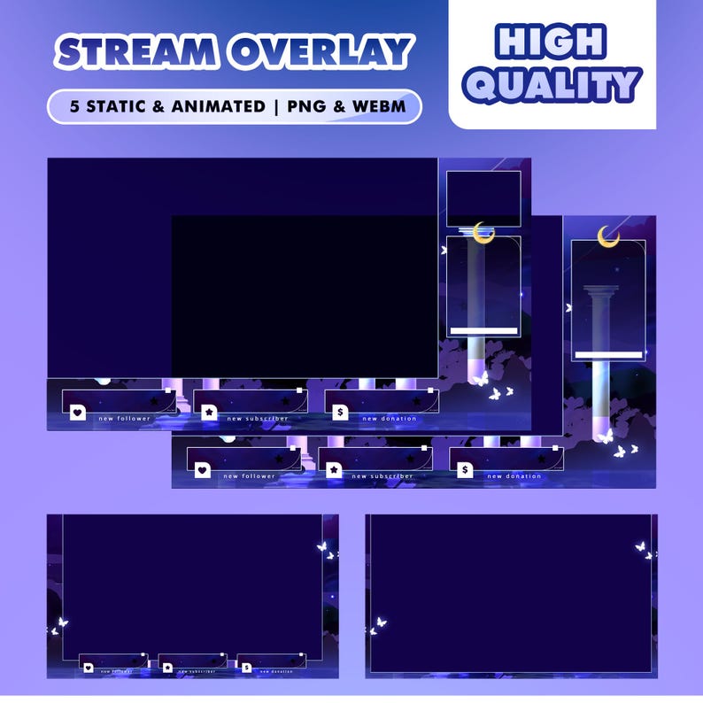 Dream Hall Animated Stream Overlay Package for Twitch and Youtube ...