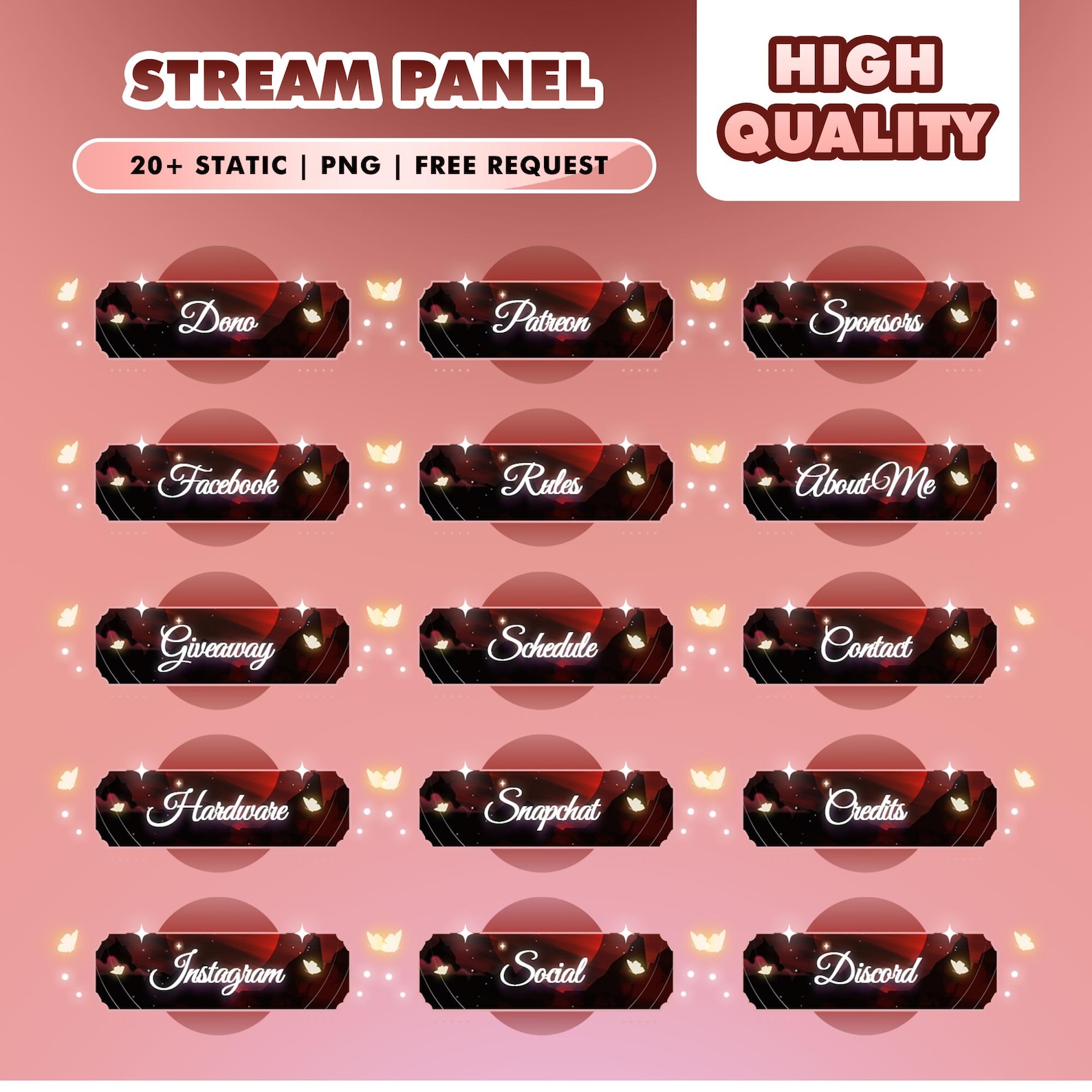 Crimson Eclipse Animated Stream Overlay Pack for Twitch Kick Youtube ...