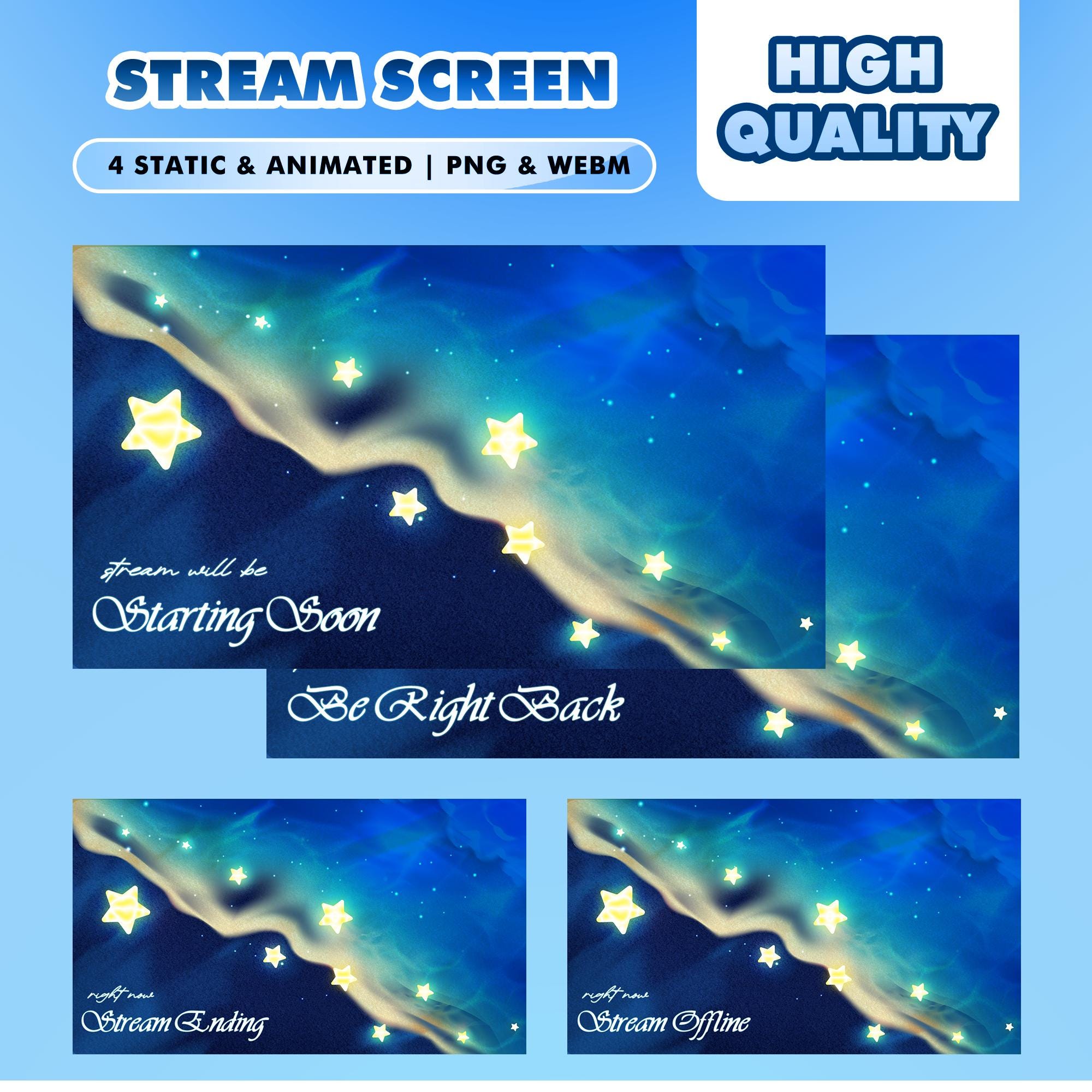 Magical Wave Animated Stream Overlay Pack for Twitch Kick Youtube ...