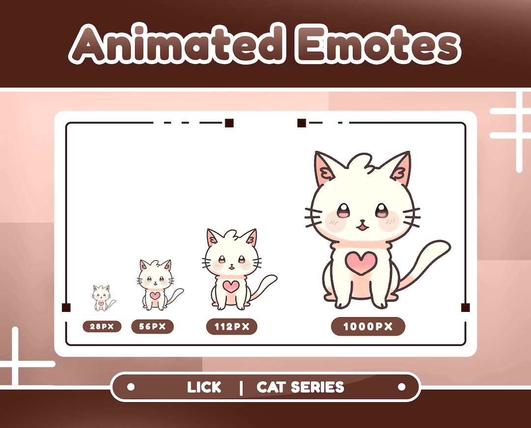 Lick Cat Animated Emote for Twitch, Youtube, Cute Emote, Twitch Emotes ...