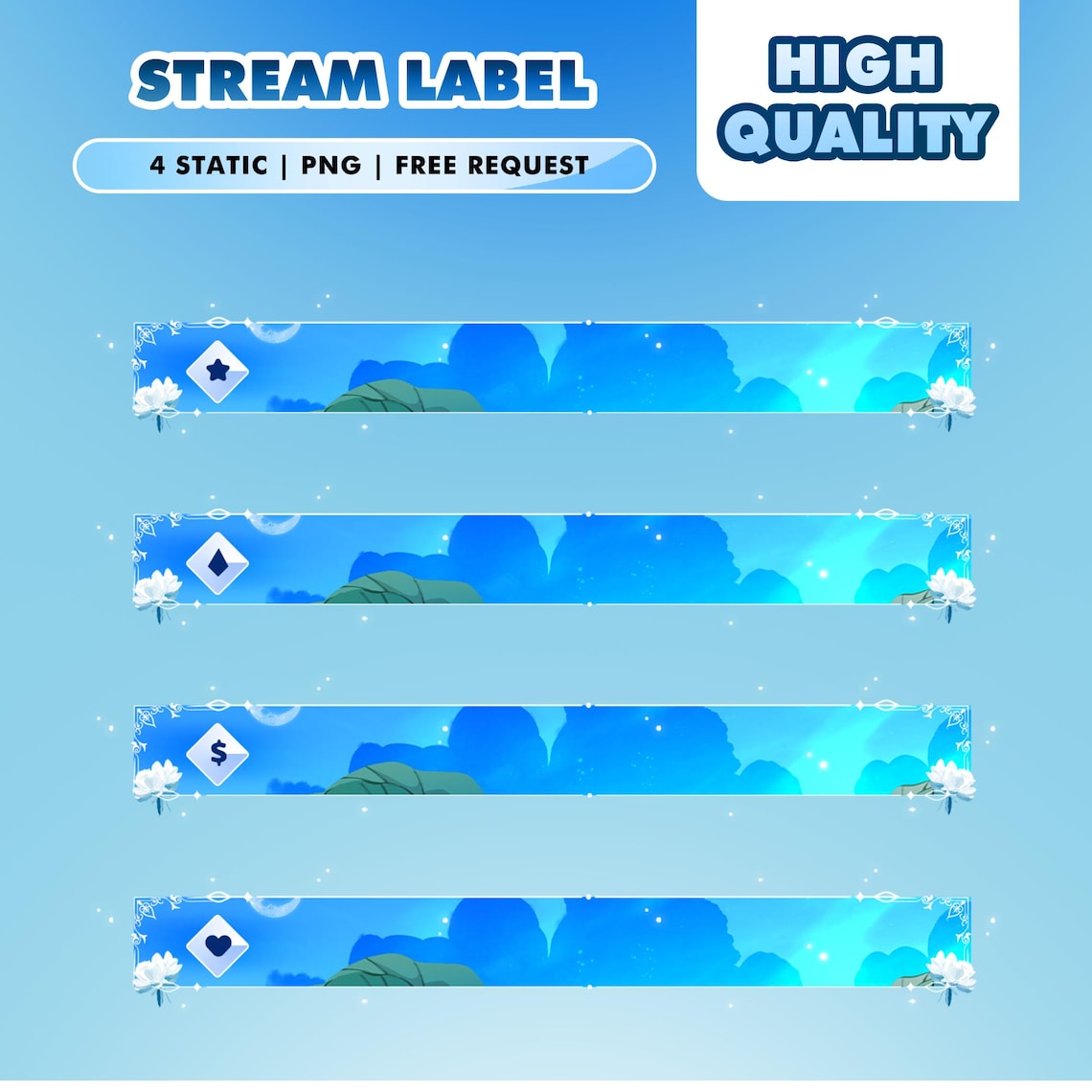 Midnight Lily Animated Stream Overlay Package for Twitch OBS Tranquil ...