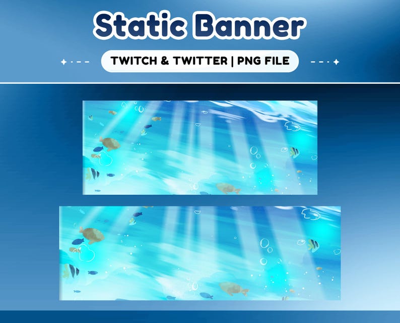 Aquatic Drift Animated Stream Overlay Package for Twitch Bundle, Cute ...