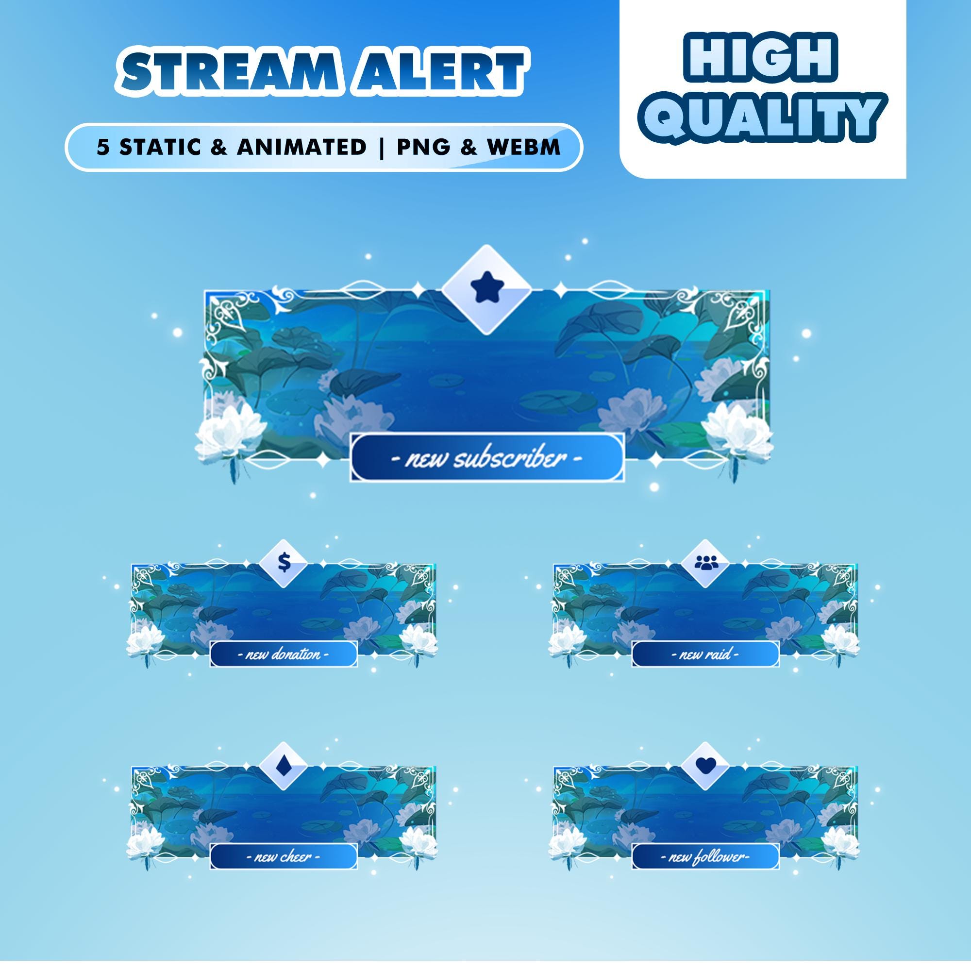 Midnight Lily Animated Stream Overlay Package for Twitch OBS Tranquil ...