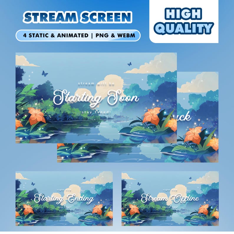 River Tranquility Stream Screens – Calm River Landscape/nature Blue ...