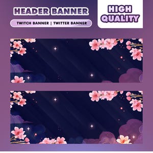 Sakura Nightfall Animated Stream Overlay Pack for Twitch Kick Youtube, Garden Aesthetic With ...