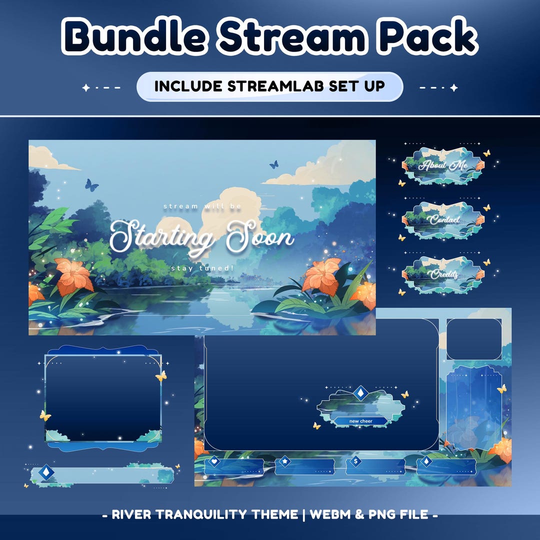 River Tranquility Animated Stream Overlay, Twitch Overlay Cute Nature ...