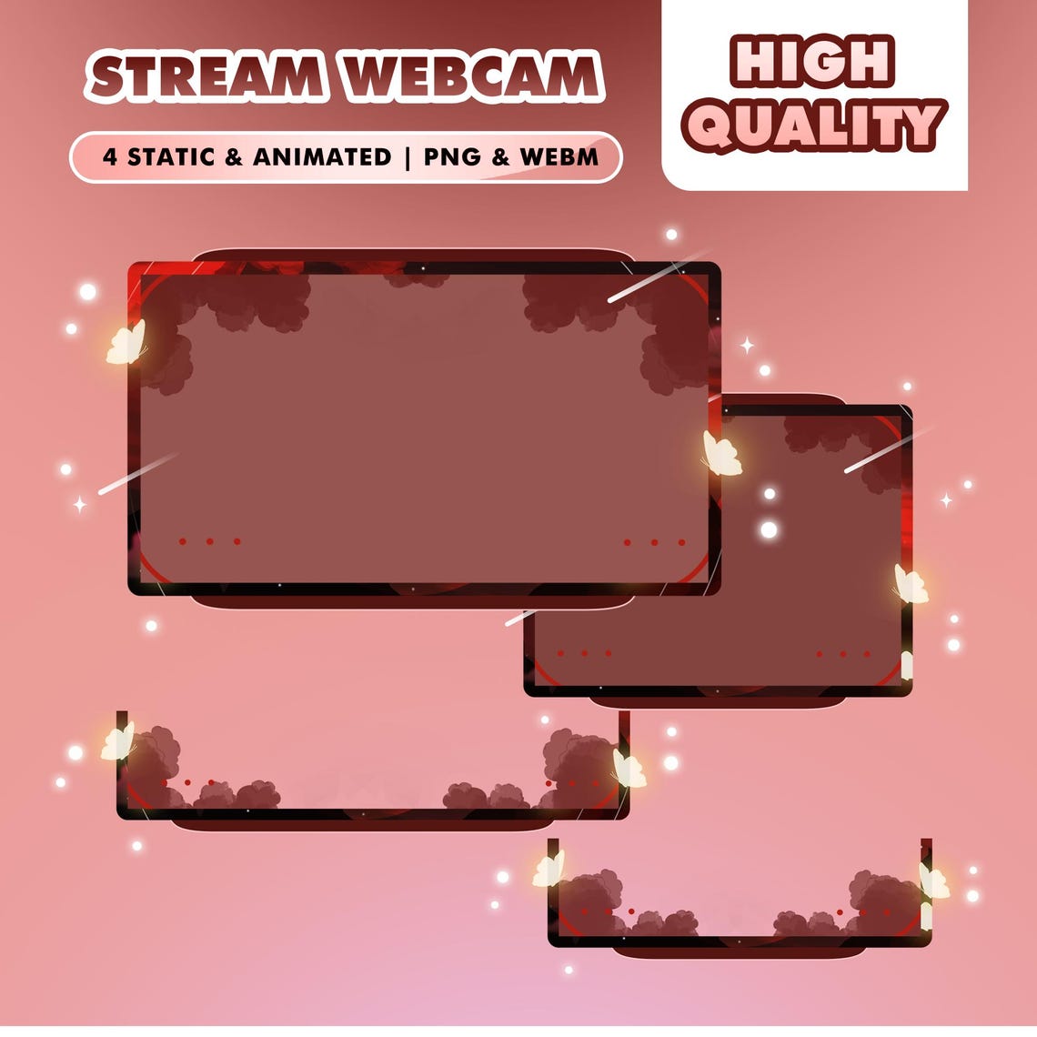 Crimson Eclipse Animated Stream Overlay Pack for Twitch Kick Youtube ...