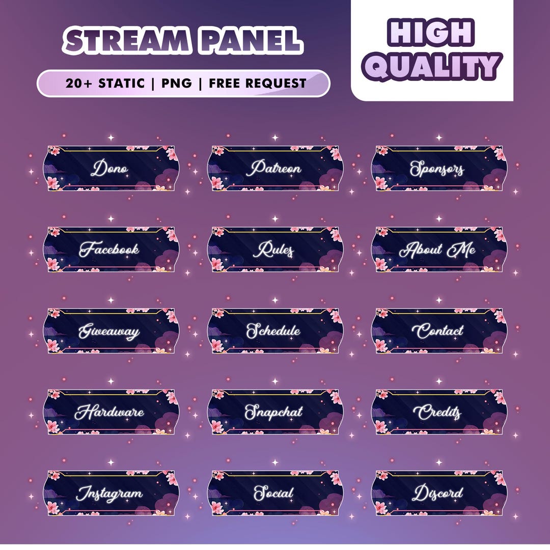 Sakura Night Magic Twitch Panels – Cherry Blossom Fantasy/japanese ...