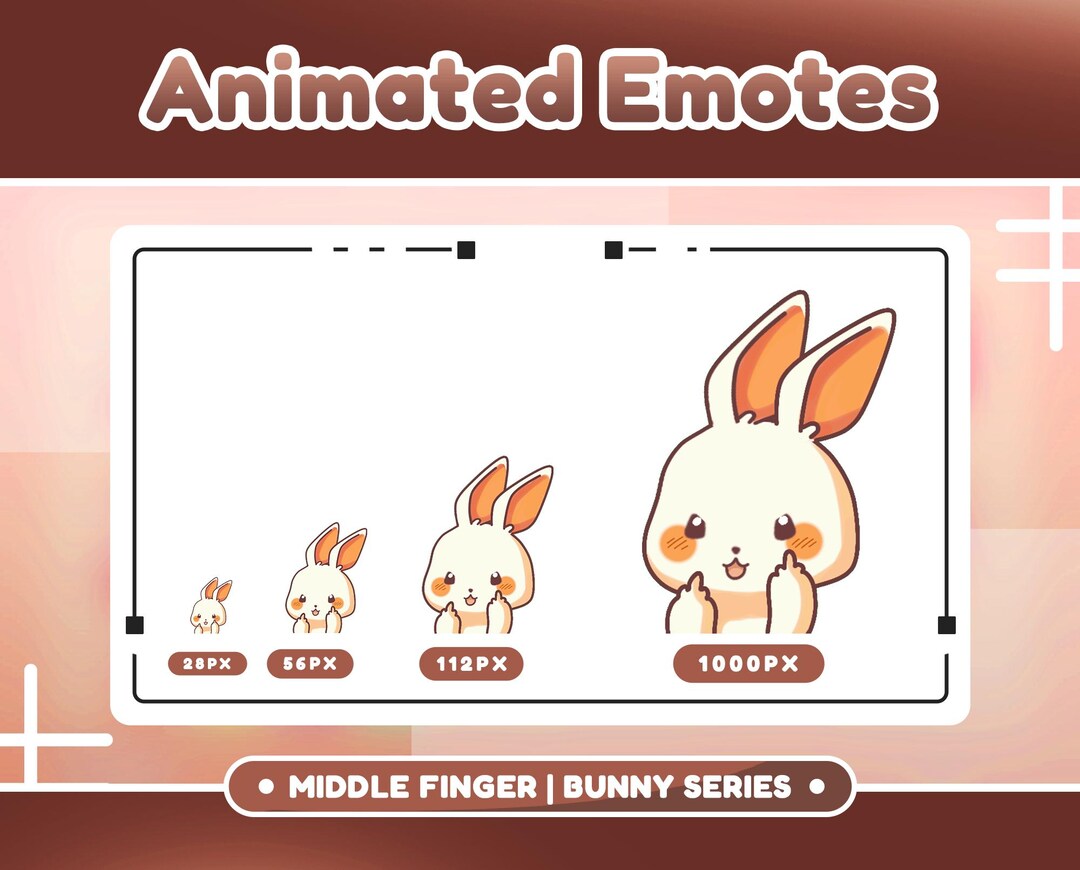 Middle Finger Bunny Animated Emote for Twitch, Youtube, Cute Emote ...
