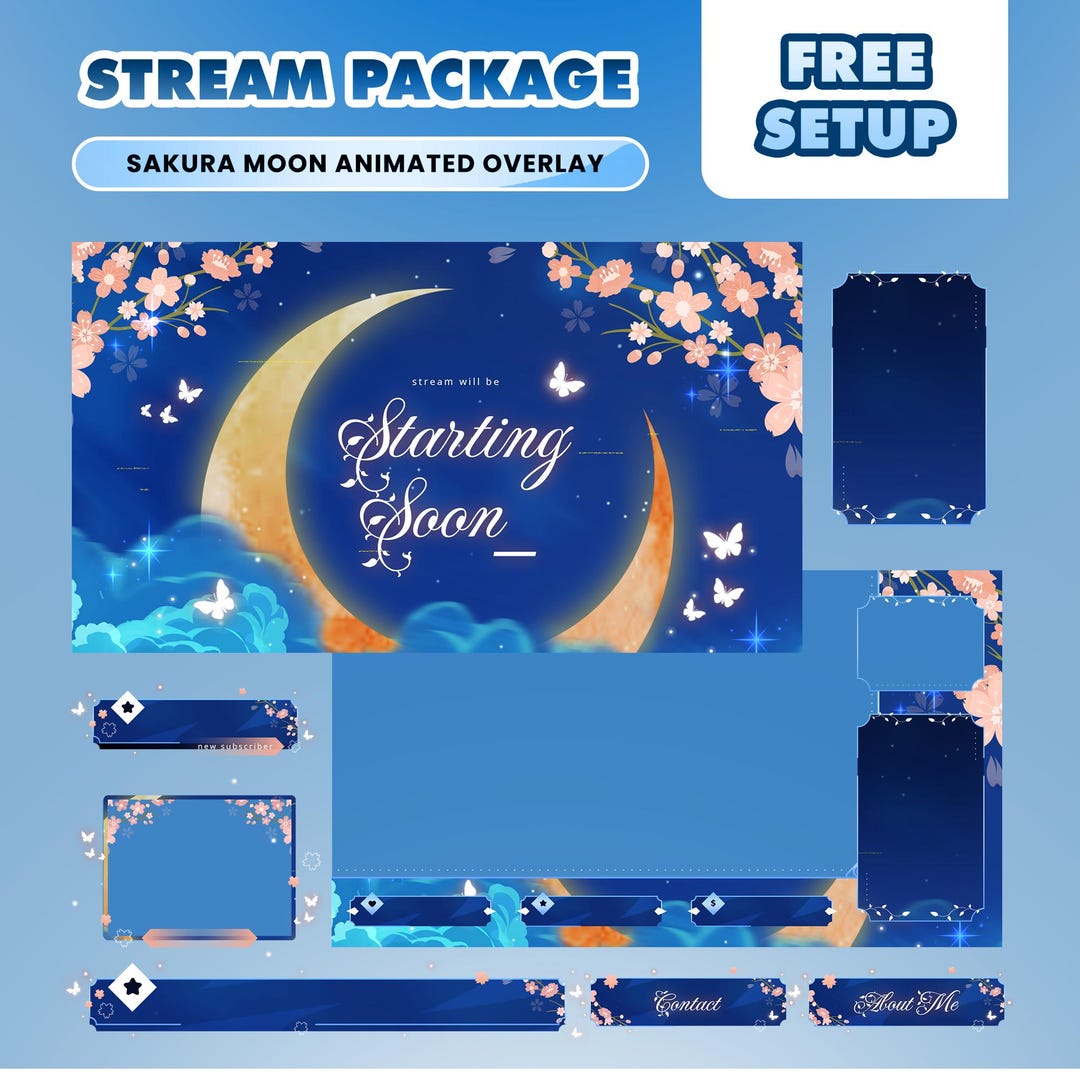 Sakura Moon Stream Package – Sakura Blossom Night/japanese Moonlight ...
