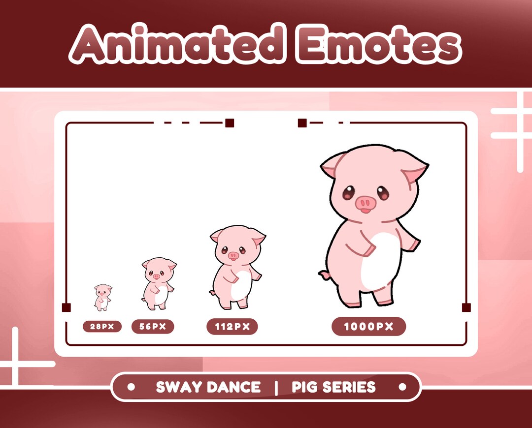 Sway Dance Pig Animated Emote for Twitch Youtube, Pink Pig Emote ...