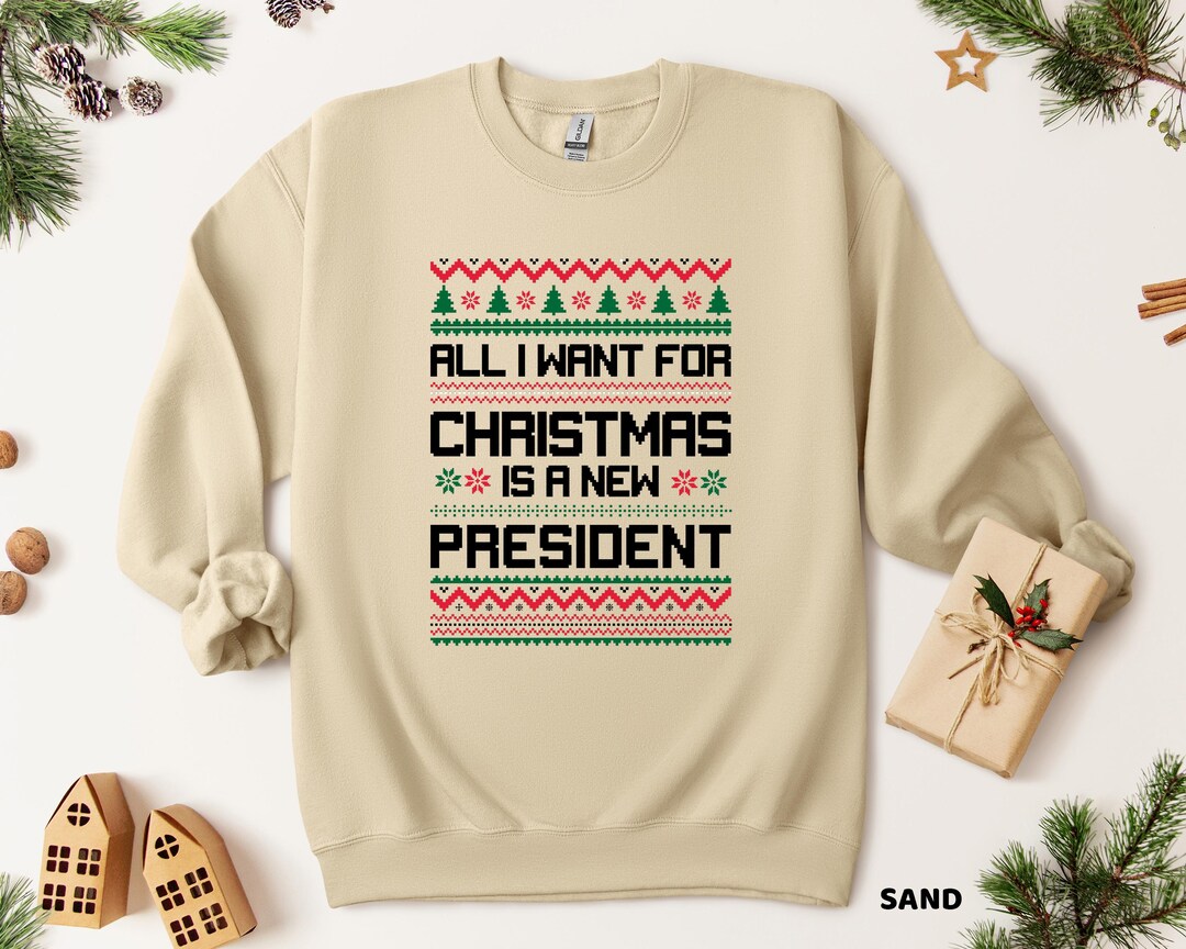 Ugly Christmas Sweater | New President Funny Holiday Sweatshirt - Etsy