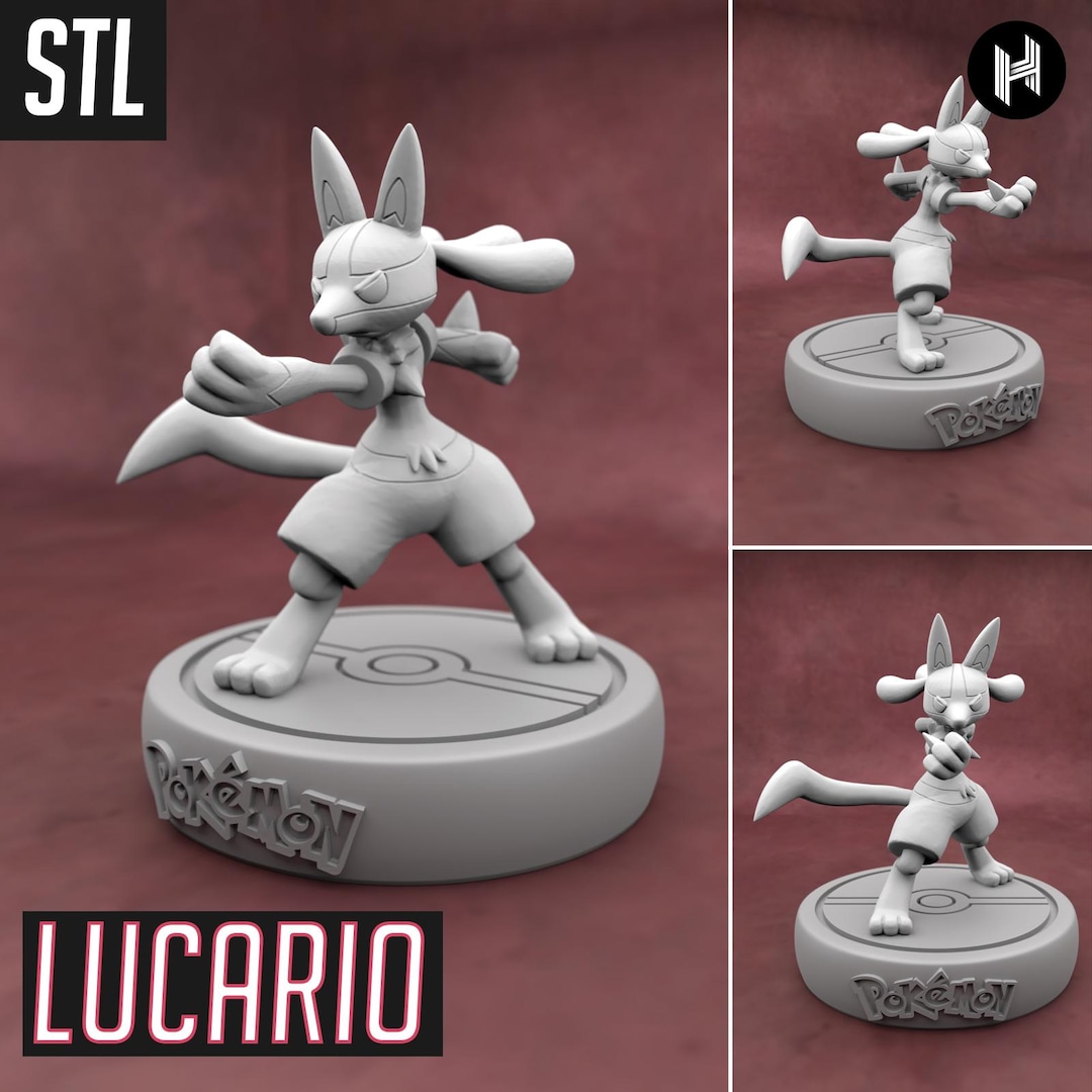 Lucario pokémon STL 3D Printing - Etsy