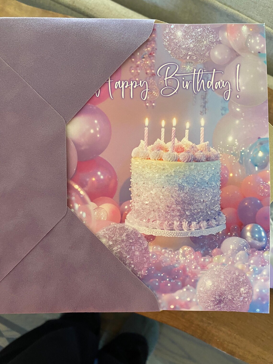 Handmade Birthday Card Glitter Purple Pink 4x6 Birthday Card Girly ...