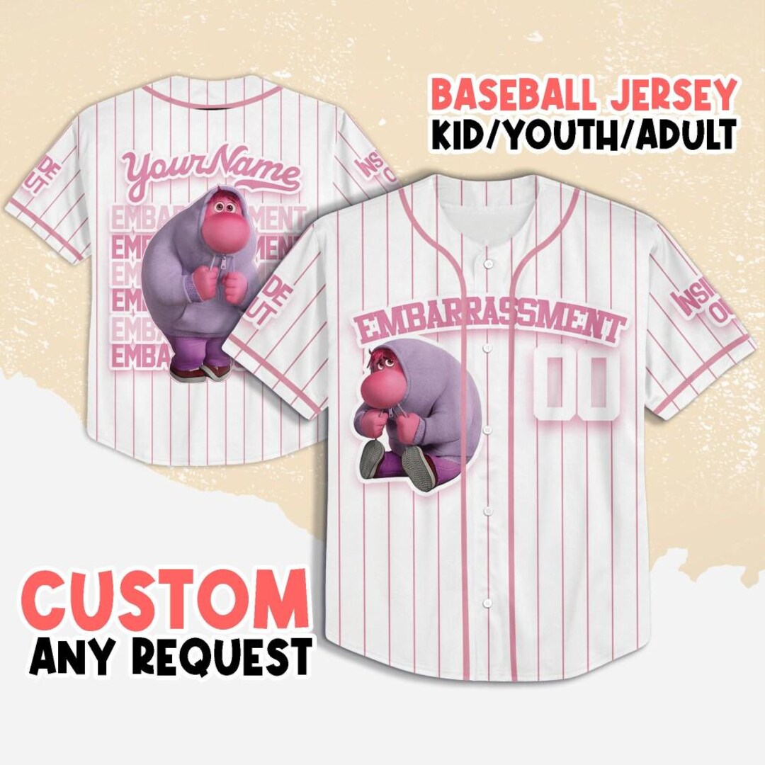 Custom Inside Out Embarrassment Baseball Jersey, Disney Embarrassment ...