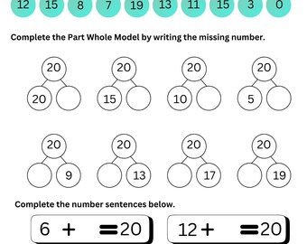 Number Bonds to 20 - Learning Sheet - Learn Numbers - KS1 - Number ...