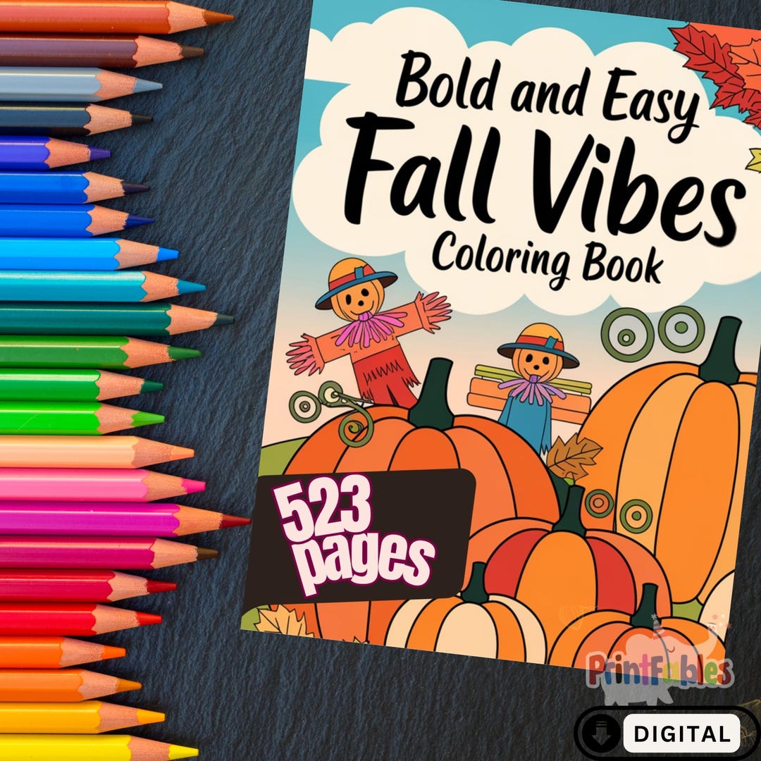 523 Easy Fall Coloring Pages for Kids | Bold Autumn Printable Activity ...