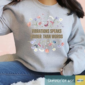 Wildflower Positive Affirmation Art: Vibrations Speak Louder (PNG ...
