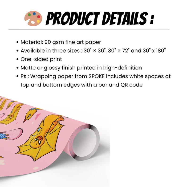 Cute Duck Wrapping Paper Roll Kawaii Gift Wrap Coquette Birthday ...