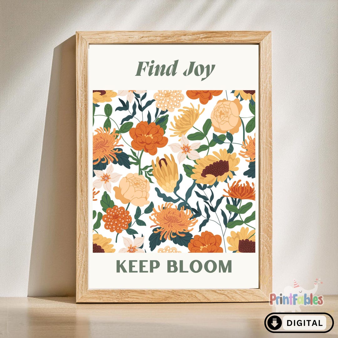 Chrysanthemum Flower Wall Art Inspirational Quote Floral Wall Art Home ...