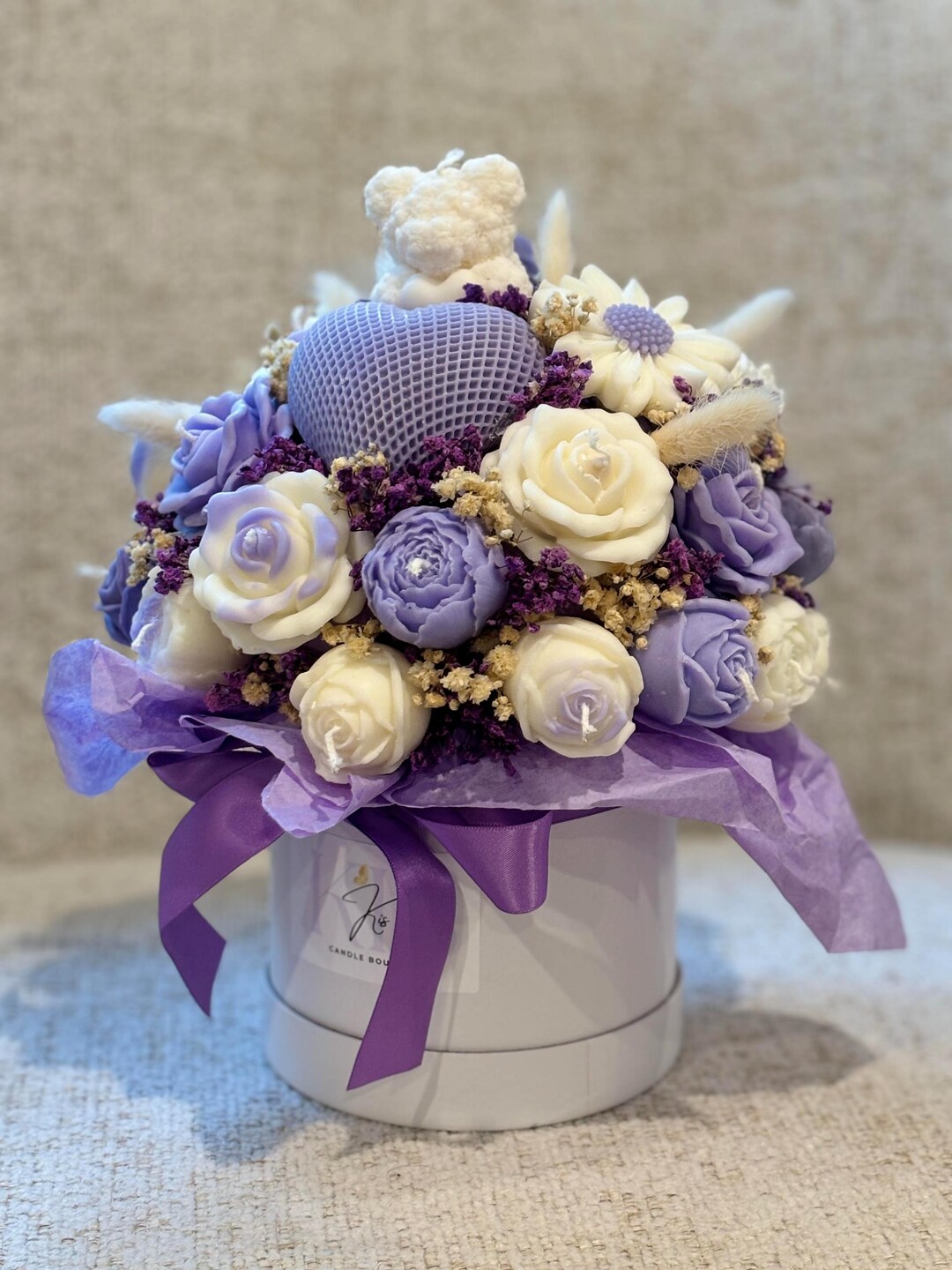 Custom Candle Bouquet: Soy Wax Flower Arrangement, Unique Home Decor - Etsy