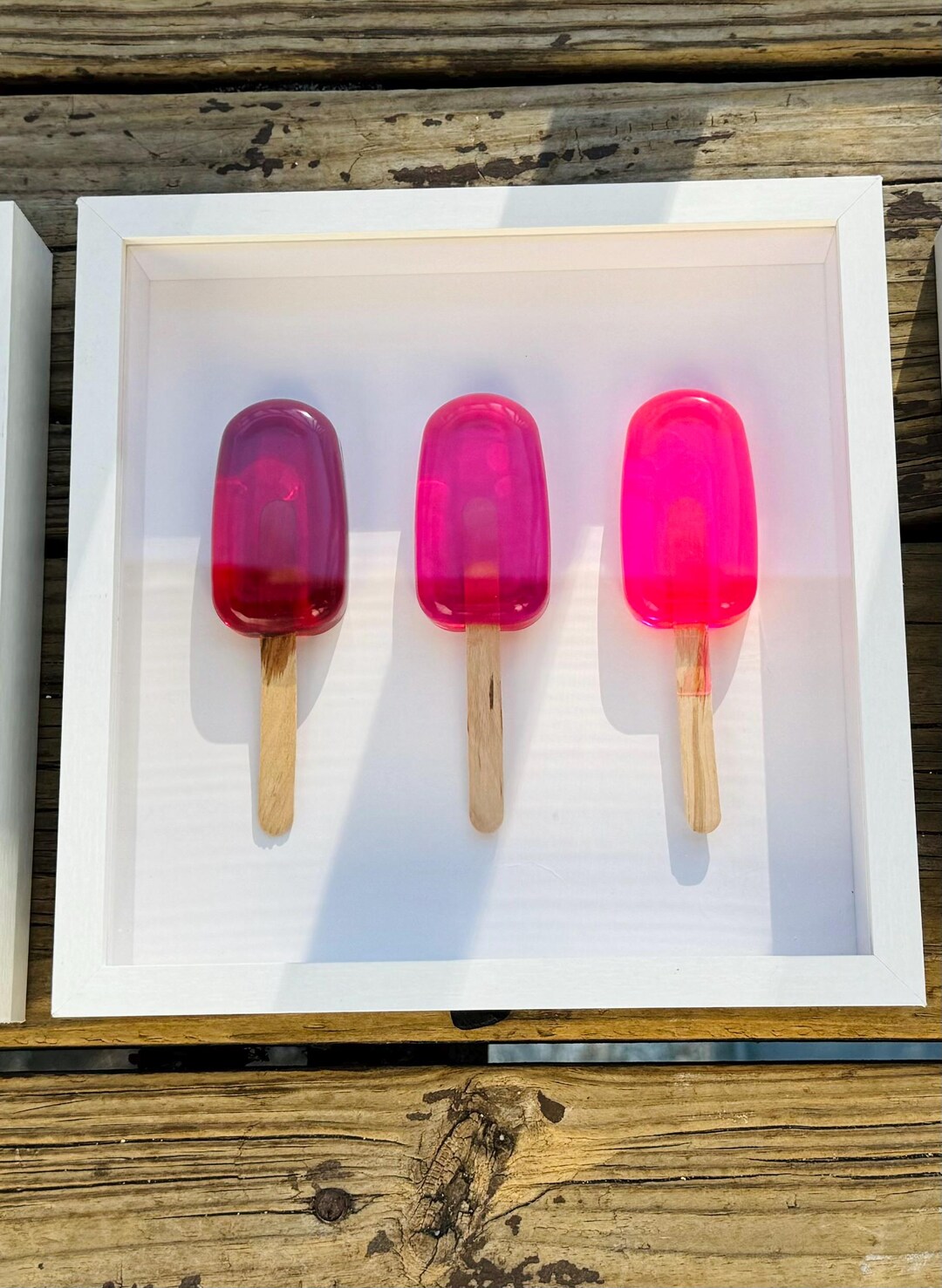 Ombré Pink Pop Art Popsicle Wall or Shelf Decor. 8x8 Shadow Box. Pop ...