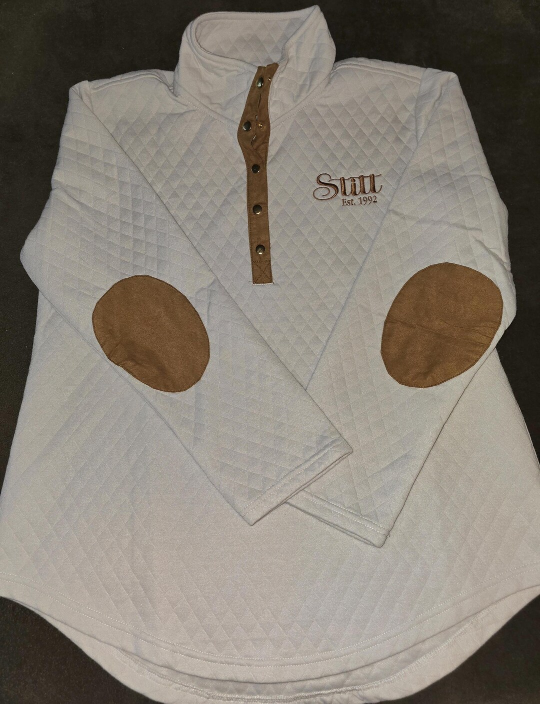 Monogram Quarter Zip Pullover: Plaid Elbow Patch Sweatshirt - Etsy