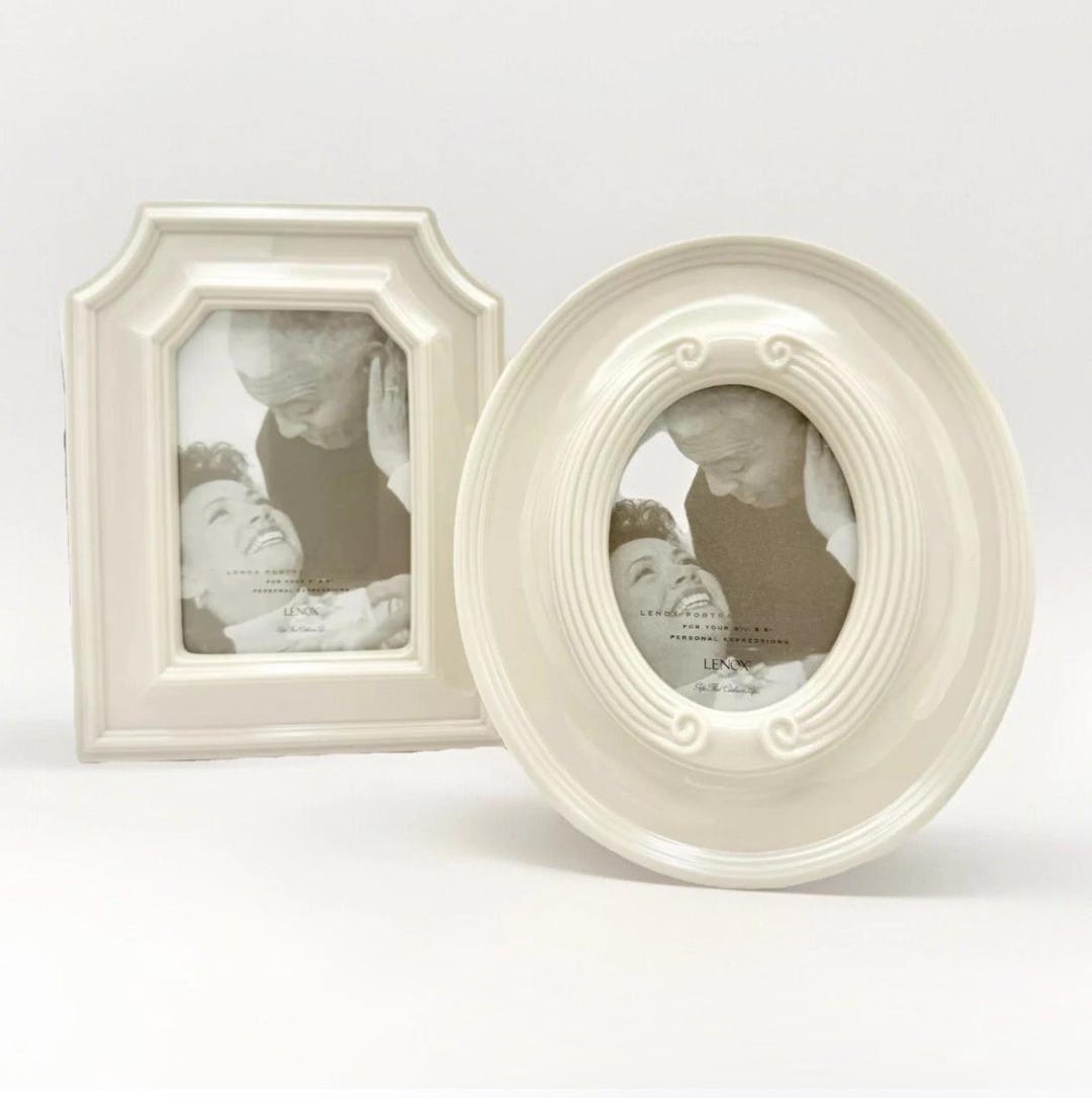 Pair of Lenox Ivory Porcelain Portrait Gallery Frames for 4x6 & 3.5x5 ...