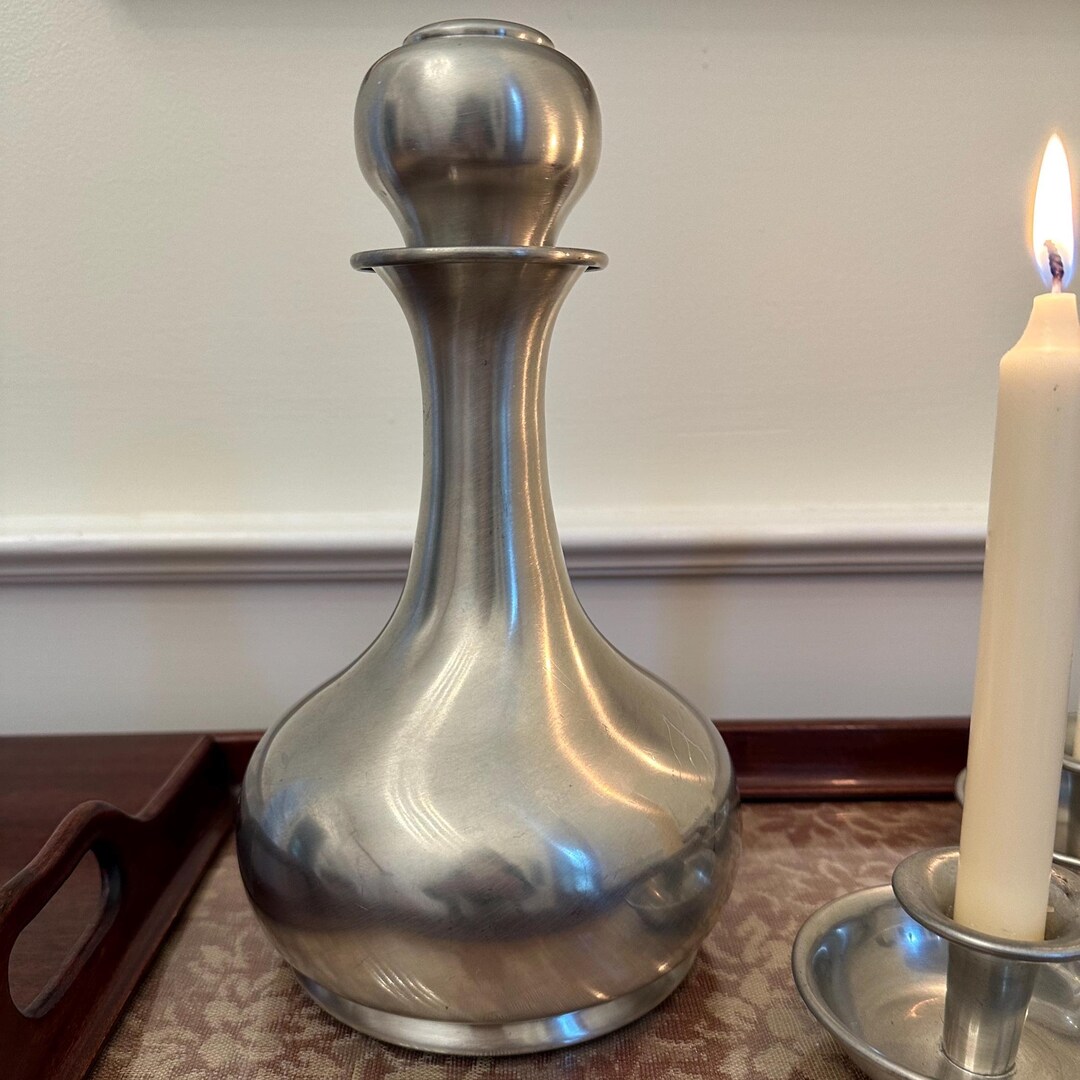 Pewter Decanter W/stopper 10” Made by Preisner 2429 ~ Classic Vintage ...