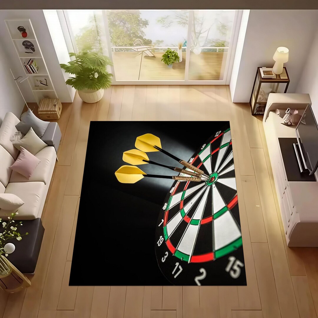 Dart Board Game Room Rug: Non-slip Washable Carpet - Etsy