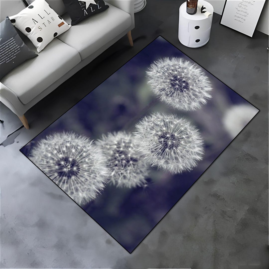 Dandelion Rug,dandelion Lover Rug,modern Area Rug,living Room Rug ...