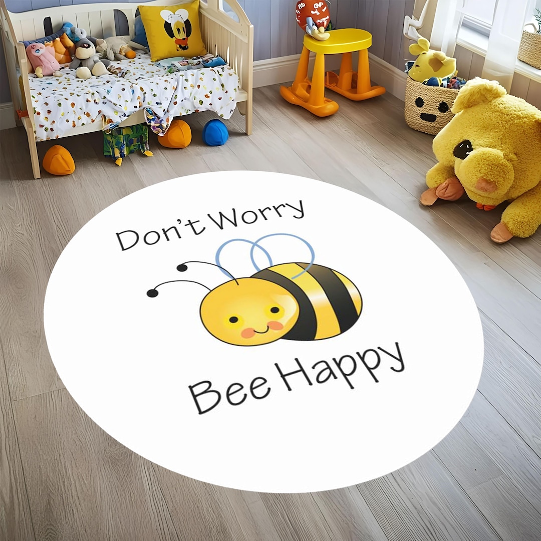 Bee & Honeycomb Pattern Rug: Non-slip Living Room Decor - Etsy