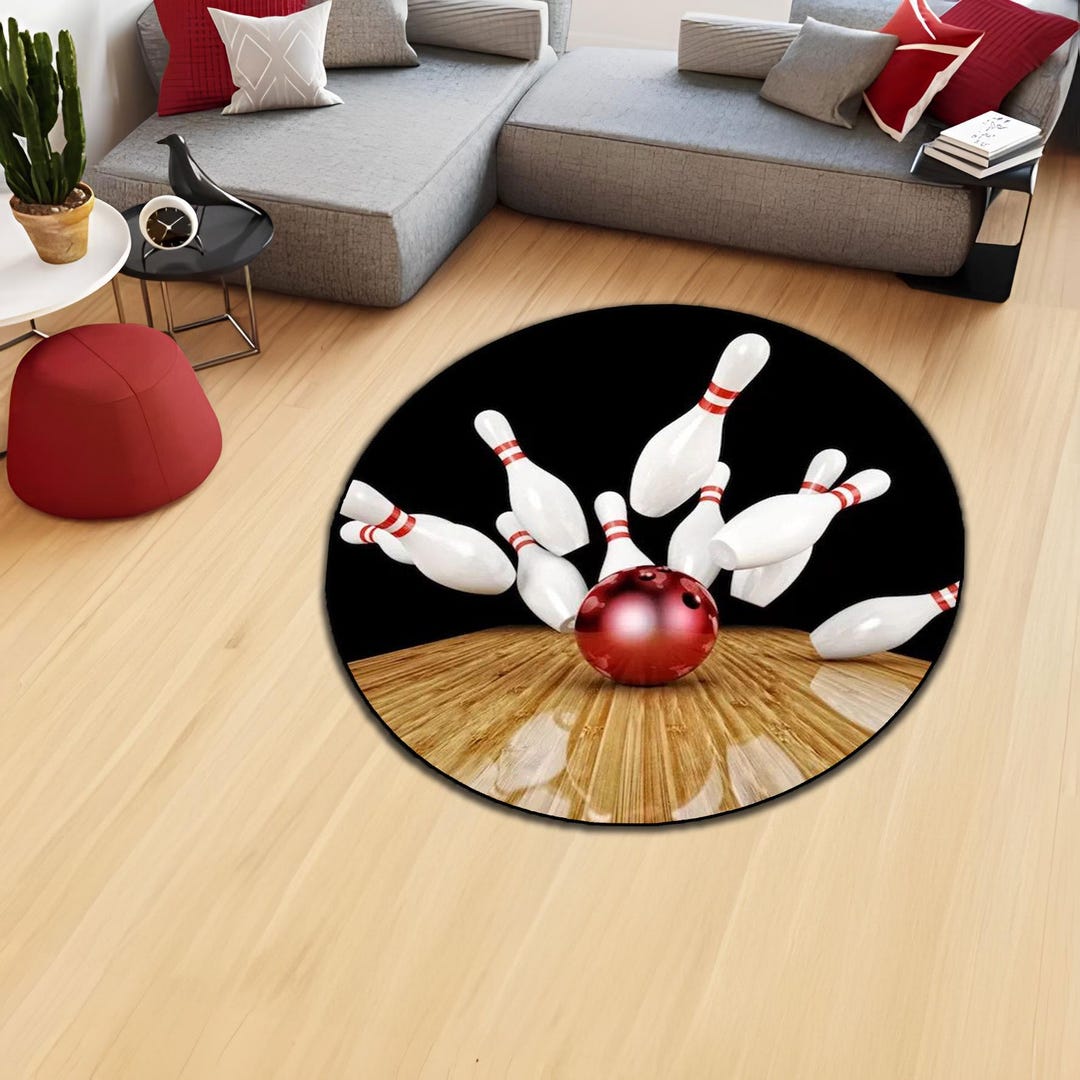 Bowling Rug,bowling Gamer Rug,game Room Rug,gamer Gift Rug,teen Room ...