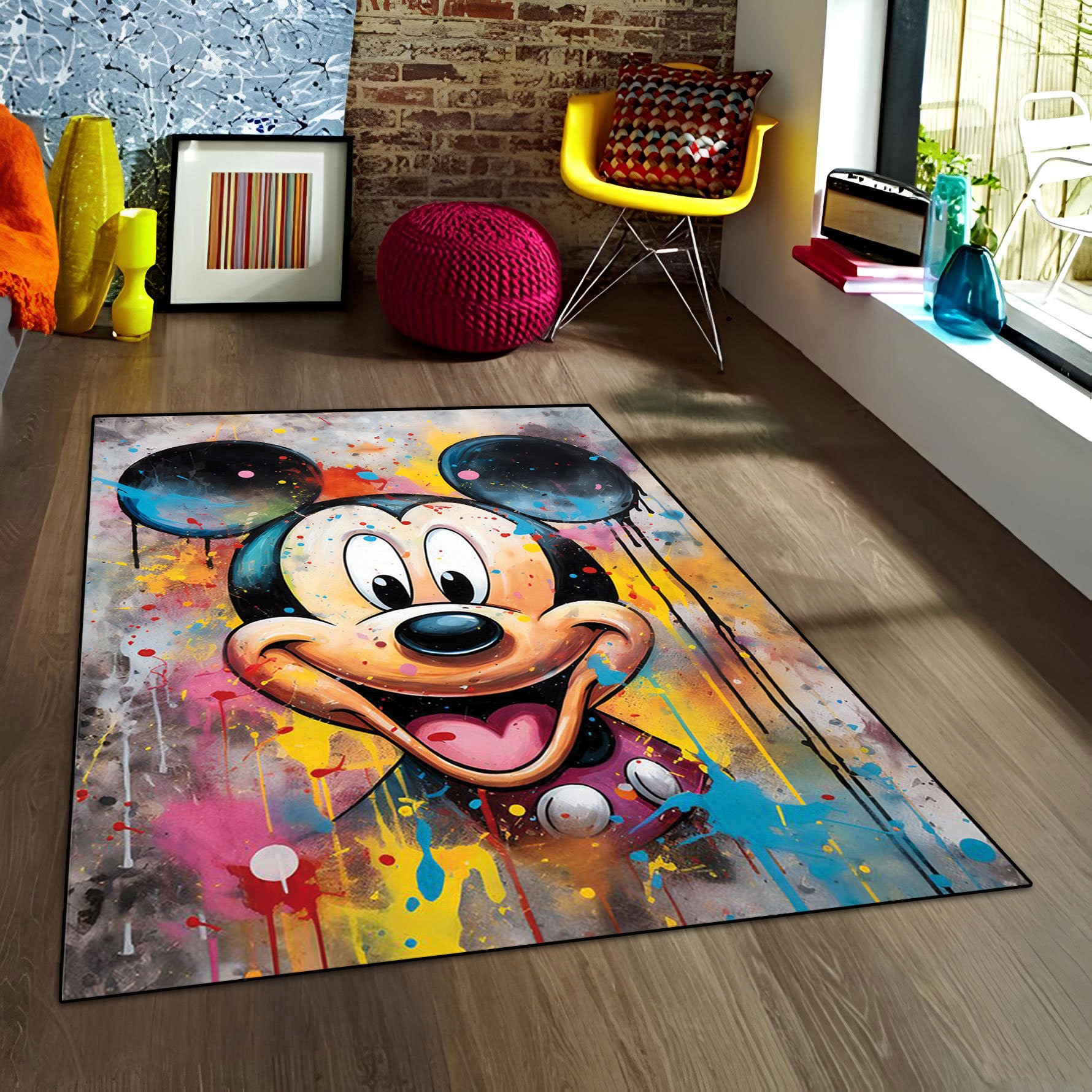 Mickey Mouse Rug,colourful Mickey Mouse Rug,modern Kids Room Rug,minnie ...
