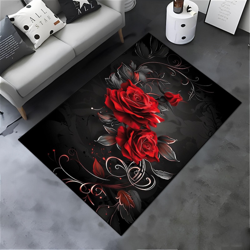 Rug With Roses - Etsy