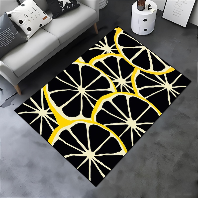 Lemon Slice Kitchen Rug: Non-slip Washable Home Decor - Etsy