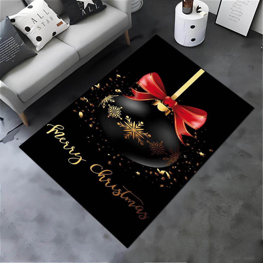 Merry Christmas Rug,christmas Area Rug,christmas Home Decor,christmas ...