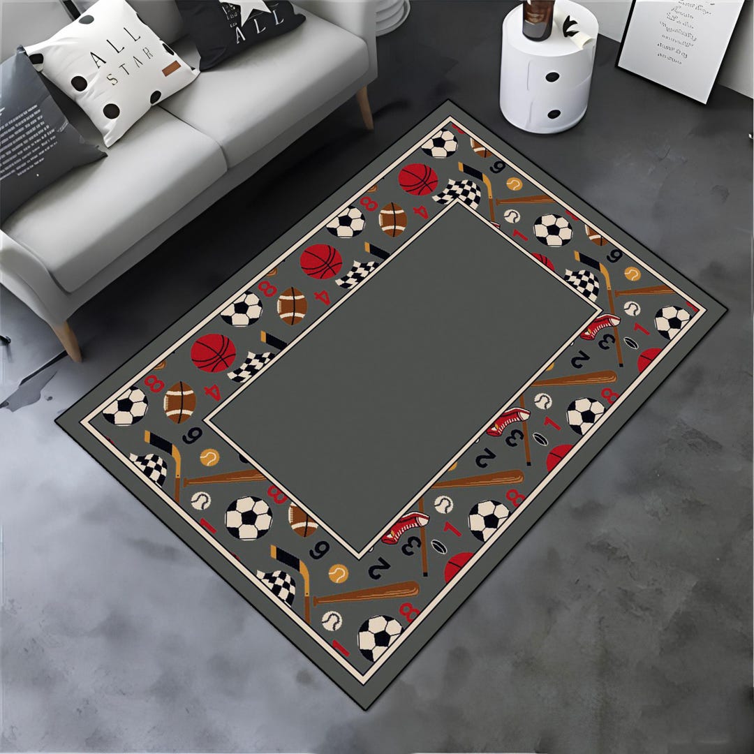 Sports Decor Rug,sports Area Rug,football Rug,baskeball Rug,kids Play ...