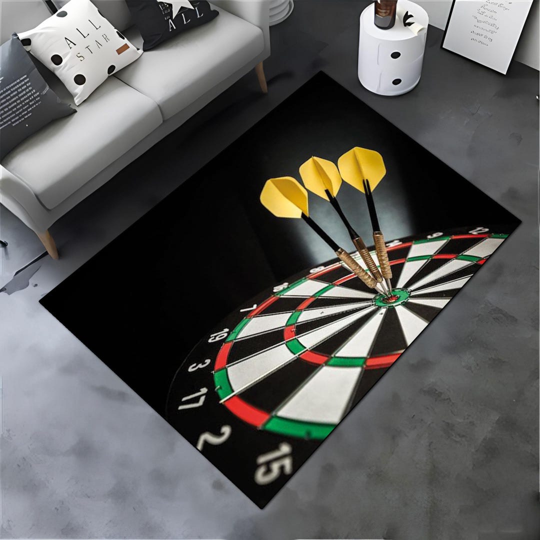 Dart Board Rug,game Room Rug,gamer Rug,play Room Rug,non Slip Carpet ...