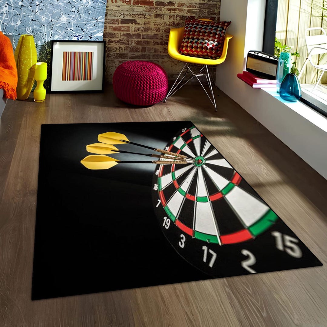 Dart Board Rug,game Room Rug,gamer Rug,play Room Rug,non Slip Carpet ...
